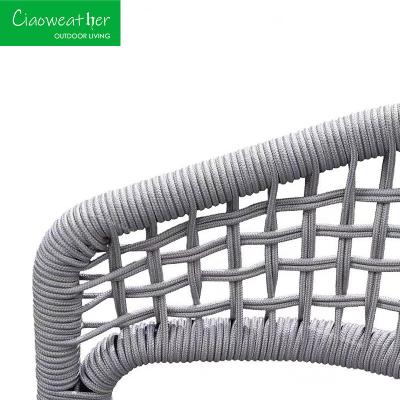 China Waterdicht bekleding kussen Outdoor Eettafel en stoel Set met valse wicker ontwerp Te koop