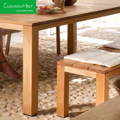 China Moderne stijl buitemeubilair Houten eetstoel met waterdicht bekleding en waterdicht kussen Te koop