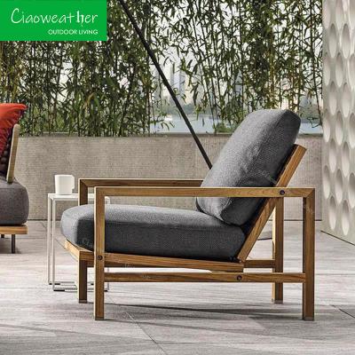 Cina Hotel mobili da esterno Divano in teak di lusso con stile di design moderno Set Sedile da svago in legno massello in vendita