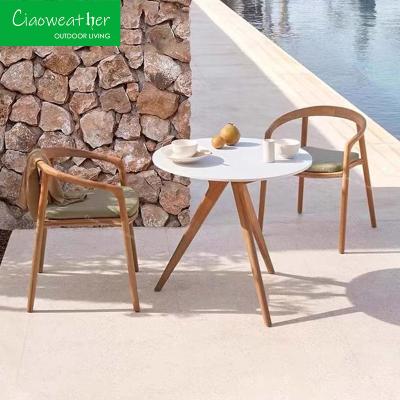 China Solid Wood Outdoor Meubels Leisure Chair voor Moderne Zofa Pool Patio Rattan Hotel Arm Aluminium touw Teak Luxe Tuinstoel Te koop