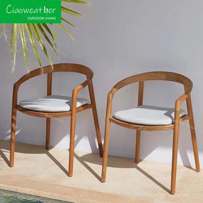 China Solid Wood Outdoor Meubels Leisure Chair voor Moderne Zofa Pool Patio Rattan Hotel Arm Aluminium touw Teak Luxe Tuinstoel Te koop