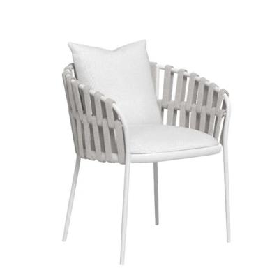 China Moderne buitenmeubelen Tuin Luxe Rattan Eetstoel met aangepast touw weven ontwerp Te koop