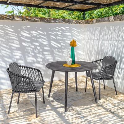 China Outdoor Furniture Rattan and Wicker Dining Chair with Armrest NO Folded for sale