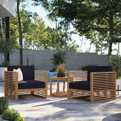 China Outdoor Patio Furniture Garden Teak Sofa Set with Original Set Type and Water-Resistant Fabric Cushion for sale