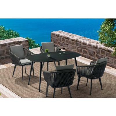 Cina Set da tavola da pranzo in rotino in alluminio sedie con design moderno e durata in vendita