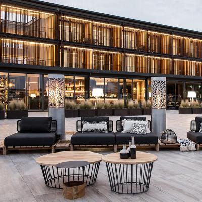 China Teak Outdoor Furniture Garden Sofa Lounge Sets Customized Color Set Sofa Type Customized for sale