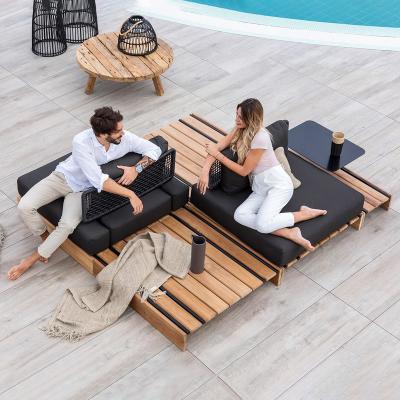 China Teak Outdoor Furniture Garden Sofa Lounge Sets Customized Color Set Sofa Type Customized for sale