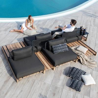 China Teak Outdoor Furniture Garden Sofa Lounge Sets Customized Color Set Sofa Type Customized for sale