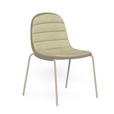 China Outdoor Balkon Patio Eetkamer Meubelen Modern Design Aluminium Tuin Bistro Metalen Stoelen Met Teak Armsteun Te koop