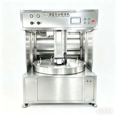China 300*6 Turntable Spray Painting Machine, Up and Down Reciprocating Sprayer With Independent Gun Control, 360 Degree Rotary Coating Equipment for Hardware Lamp Shades for sale