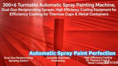 Automatic Spray Coating Machine, Industrial Spraying Equipment for Vacuum Flask Outer Surface Painti
