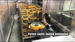 Automatic Caster Wheel Spray Coating Machine Efficiency