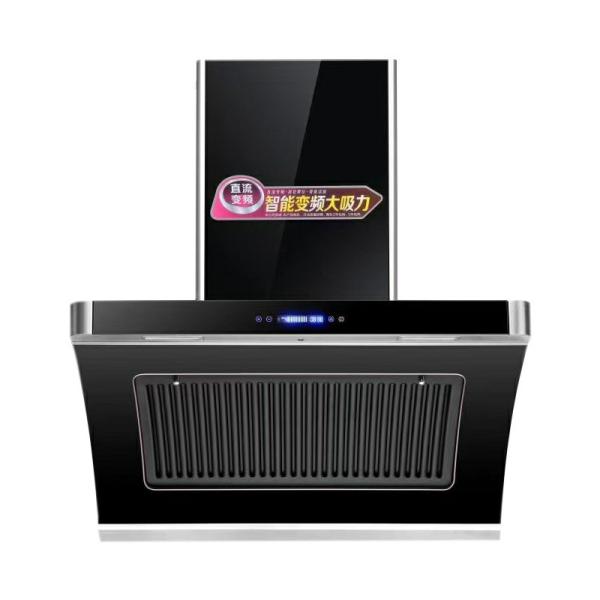 Quality Black Side Suction Range Hood with 11-14 m3/min Air Exhaust Rate Low Energy for sale
