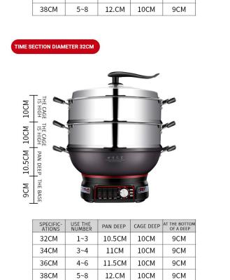 China 220V Non-stick Coating Electric Frying Pan for Multi-function and Scald-proof Cooking for sale