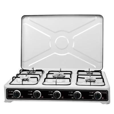 Protective Case Tempered Glass 5 Burner Gas Cooker Stove for Kitchen Cooking Appliance