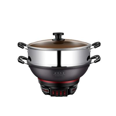 China Non-Stick Coating Electric Hot Pot for Cast Iron Body Material and Auto-Thermostat Control for sale