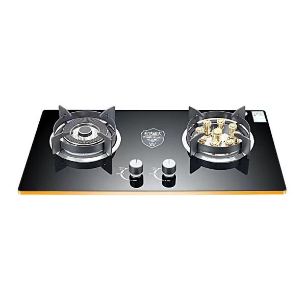 Quality Modern Design 2 Burner Gas Stove with Electronic Ignition and Tempered Glass Cooktop for sale