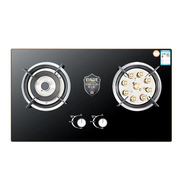 Quality Modern Design 2 Burner Gas Stove with Electronic Ignition and Tempered Glass for sale