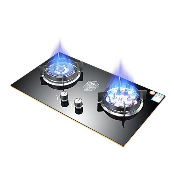 Quality Modern Design 2 Burner Gas Stove with Electronic Ignition and Tempered Glass for sale