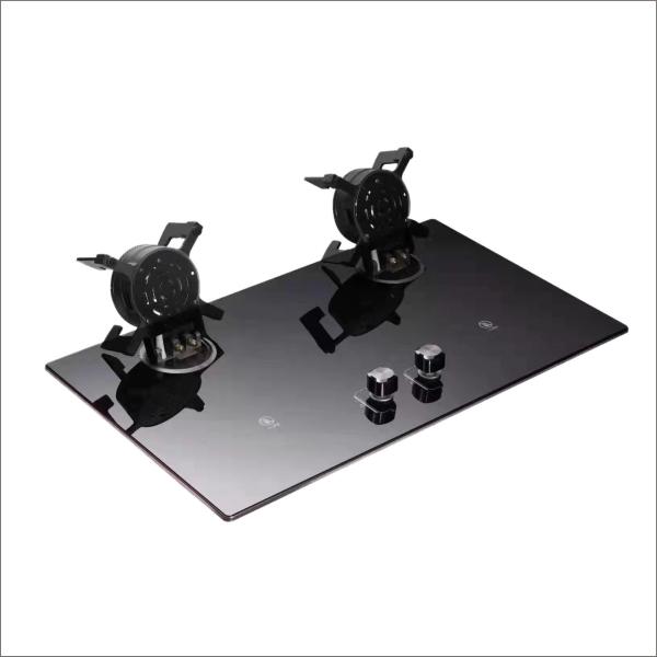 Quality 2 Burner Gas Cooktop Stove LPG NG Built in Black Tempered Glass Power Source Gas for sale