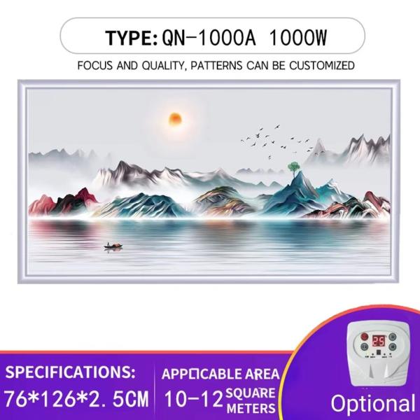 Quality NO Private Mold Wall Mounted Electric Panel Infrared Heater 1000W Carbon Crystal for sale