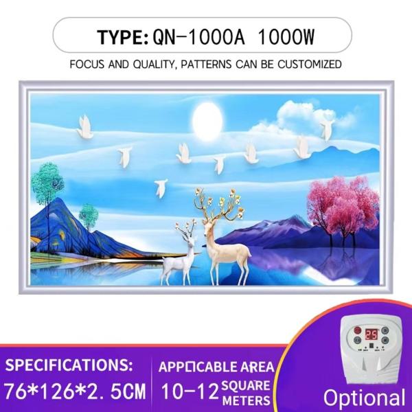 Quality NO Private Mold Wall Mounted Electric Panel Infrared Heater 1000W Carbon Crystal for sale