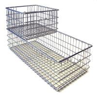 China High Strength Metal Sterilization Trays Wire Basket Stackable For Washing Processes for sale