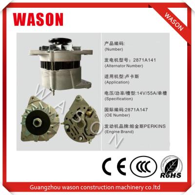 China Engine Perkings Excavator Alternator 2871A147 30*25*20CM Stable Performance for sale