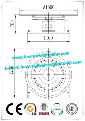 Китай Справьтесь поворачивая Worktable сварочного манипулятора 380V 3P 50HZ 1500mm трубы таблицы продается