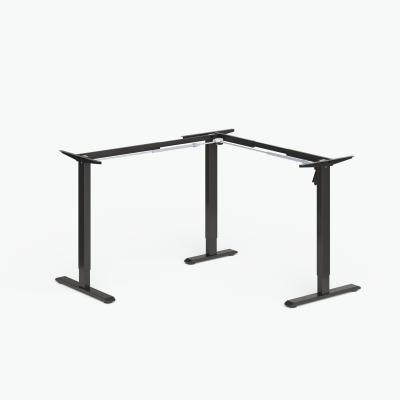 China 120KG Max Load Corner Standing Desk Frame Equipped With Powerful Electric System Anti Collision for sale