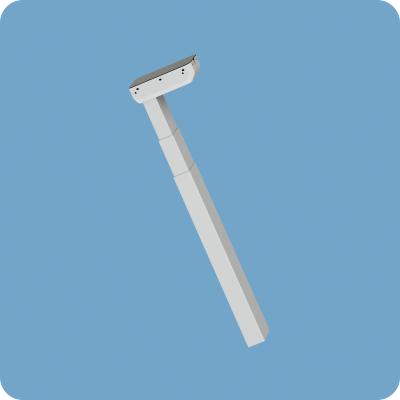 China Heavy Duty Standard Rectangular Lifting Column With 3 Stages 80*50mm 650mm Stroke for sale