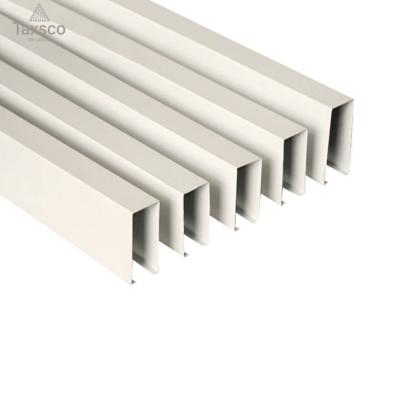 China Artistic Type White Aluminum Linear Aluminum Metal Ceiling Tube Ceiling U Linear System for sale