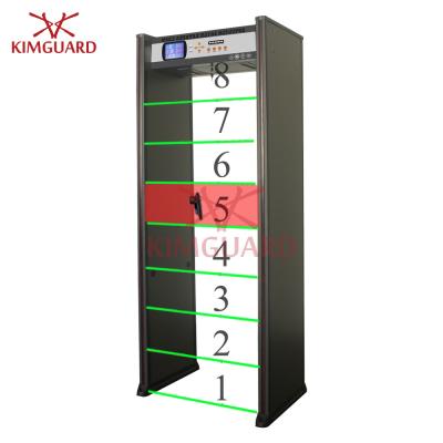 China Bilingual walkthrough metal detector gate with 8pinpoint detection zones andLED location for sale