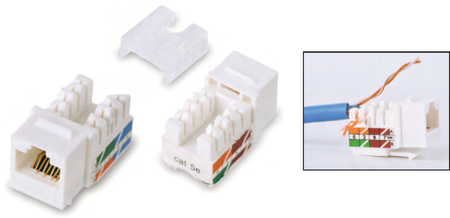 UTP RJ45 90 degree keystone jack