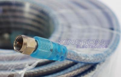 China Terminated RG6 CATV Cable with Two Golden F Connectors for Satallite System Use for sale