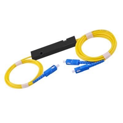 China ABS óptico del divisor de la fibra óptica del PLC del solo modo del divisor 1×2 del PLC encajonado con el conector del SC (7233214) en venta