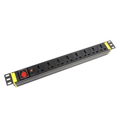China 1U 8 way Cabinet PDU with Switch and Overload protection 250V, 10A Universal for sale