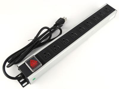 China 1.5U 9 Way Cabinet PDU With Switch 125V 15A UL for sale