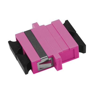 China Adaptador SC OM4 DX con adaptador/acoplador de fibra óptica con brida en venta