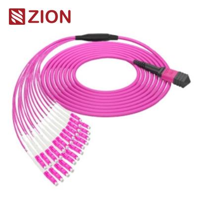 China Cables rectos del arnés de la fibra óptica MTP-LC 2.0m m de 24F MTP OM4 en venta