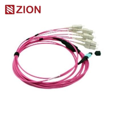 中国 8F MTP OM4 光ファイバー MTP-LC 2.0mm ストレート ハーネス ケーブル 販売のため