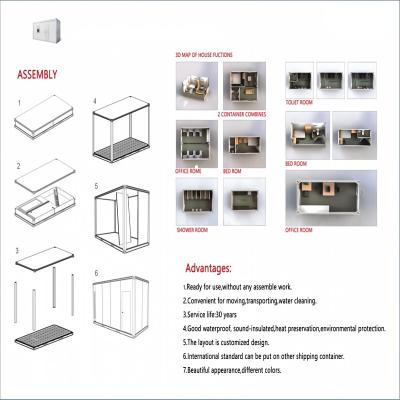 Cina Struttura in acciaio 2 piani casa prefabbricata contenitore per ristorante di lusso e ufficio in vendita