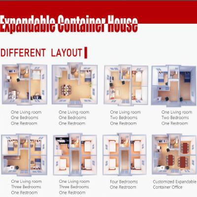 Cina Mobile Living Container House con 2 camere da letto e 1 bagno in progettazione prefabbricata in vendita