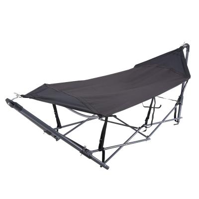 Cina Traditional Collapsible Folding Hammock Camping Chair with Stand and Mesh Fabric Pocket with Cup Holder in vendita