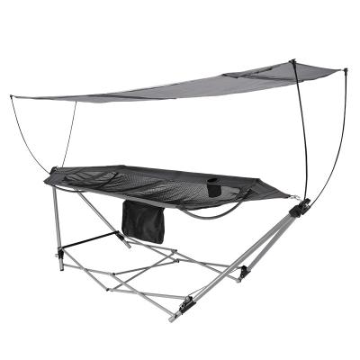 Cina Easy Open Garden Hammock Traditional Camping Foldable Side Freestanding Hammock Pocket With Cup Holder in vendita