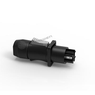 Cina Ip65 3 pin Femminile connettore di alimentazione impermeabile nero uscita Powercon esterno in vendita