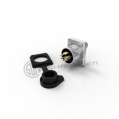 China Audio XLR Connector Outdoor Waterproof 5 Pin Connector Male Socket for sale