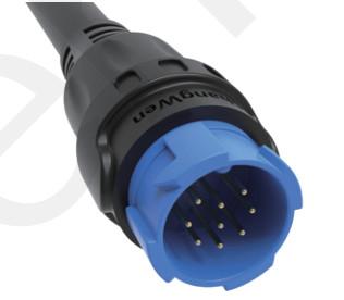 M19 Steckverbinder 9Pin Blau 5A Löten übergeformte Aluminiumlegierung Shell Nylon IP67