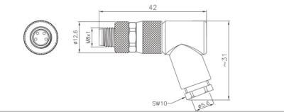 Cina Piattaforma di plastica ad angolo M8 impermeabile con terminale a vite IP67 3/4 pin in vendita