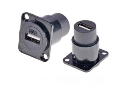 China Conector de dados quadrado de liga de zinco USB 2.0 para material de armazenamento de dados de áudio à prova de poeira à venda